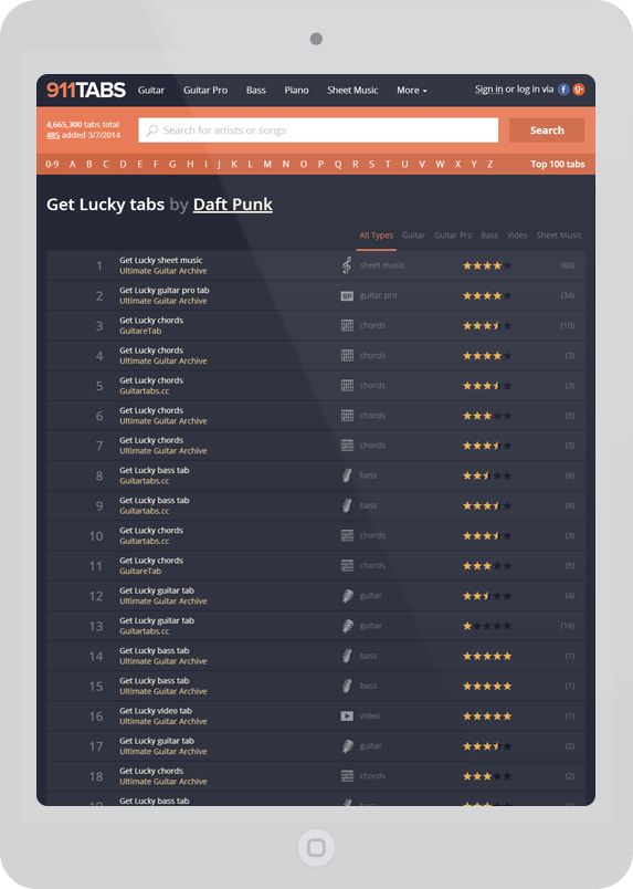 911tabs landing page